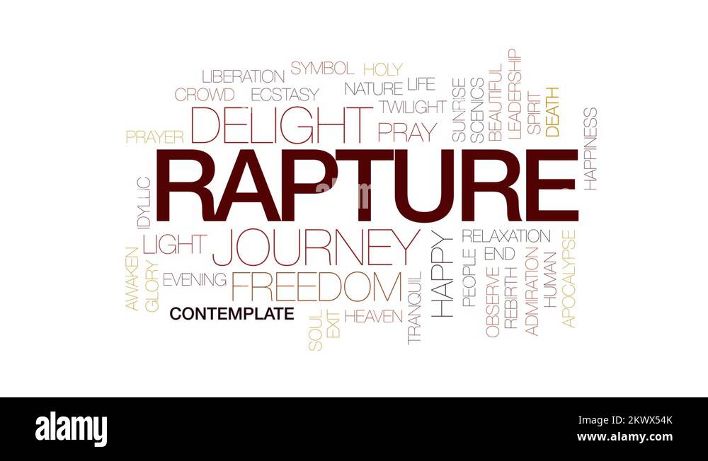 Rapture animated word cloud, text design animation. Kinetic typography ...