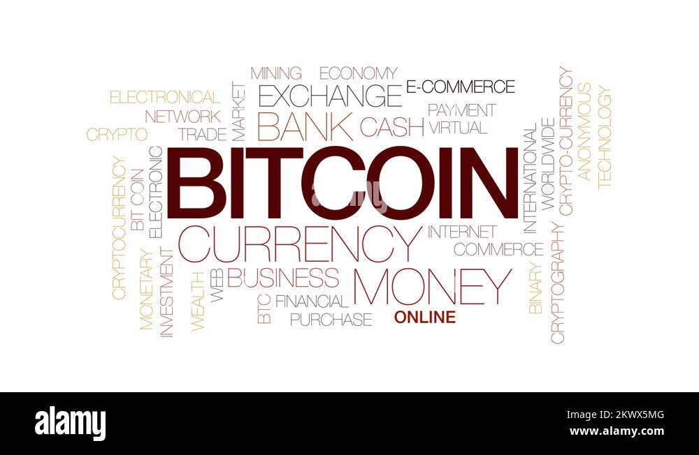 Bitcoin animated word cloud, text design animation. Kinetic typography ...