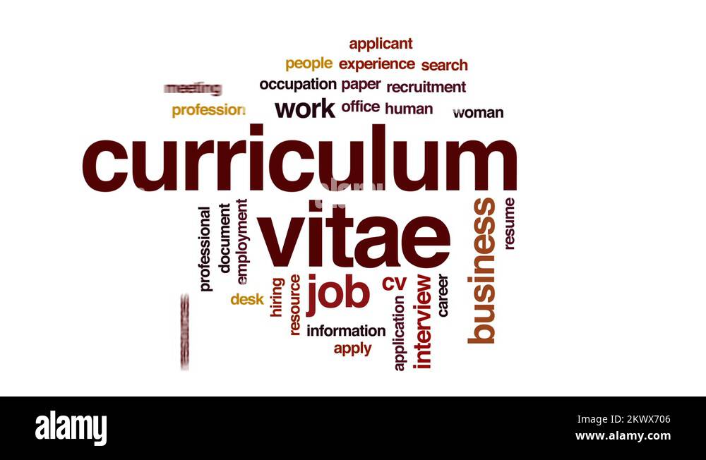 Curriculum vitae word cloud, text design animation Stock Video Footage ...