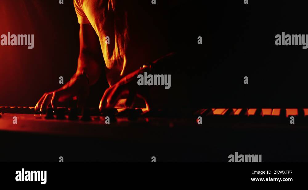 Man singing song while playing electronic keyboard 4k Stock Video ...