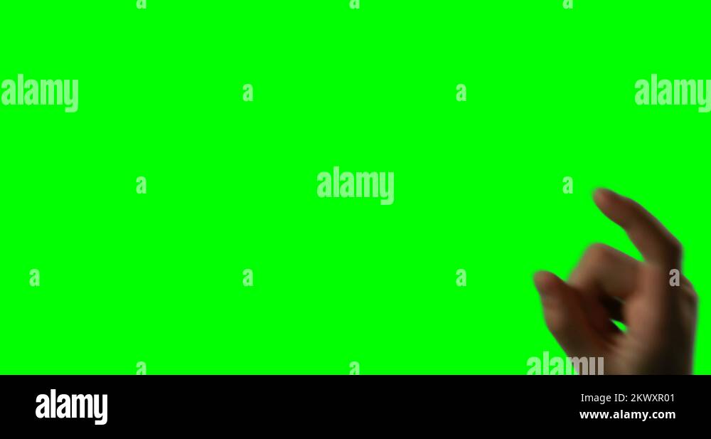 Person making hand gesture against green screen background Stock Video ...