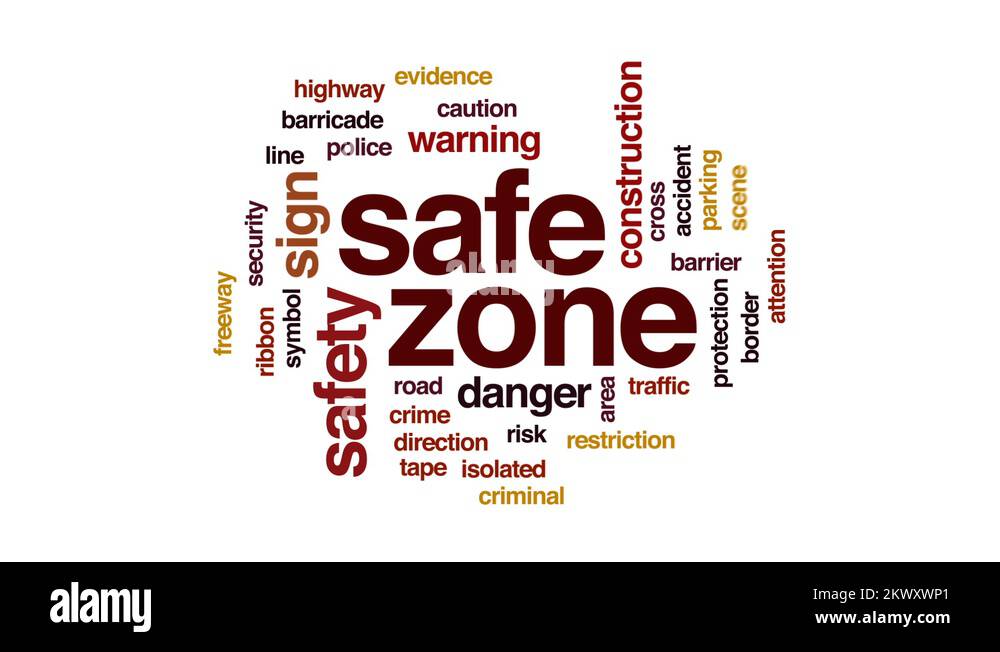 Safe zone animated word cloud, text design animation Stock Video ...