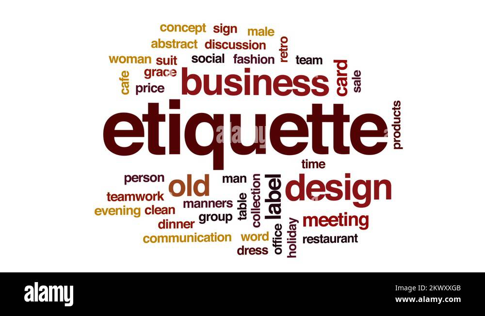 Etiquette animated word cloud, text design animation Stock Video ...