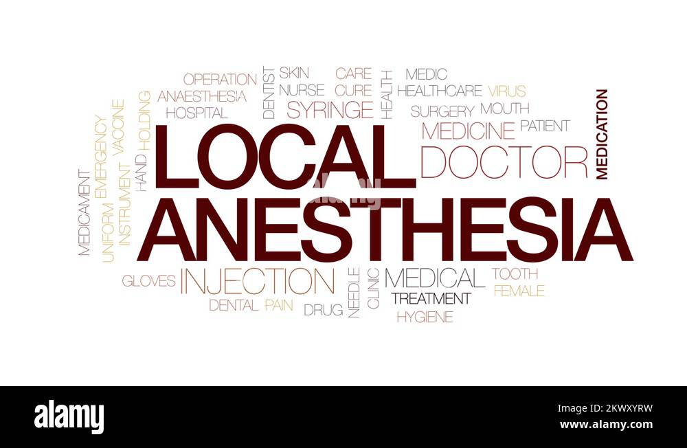 Local anesthesia animated word cloud, text design animation. Kinetic ...