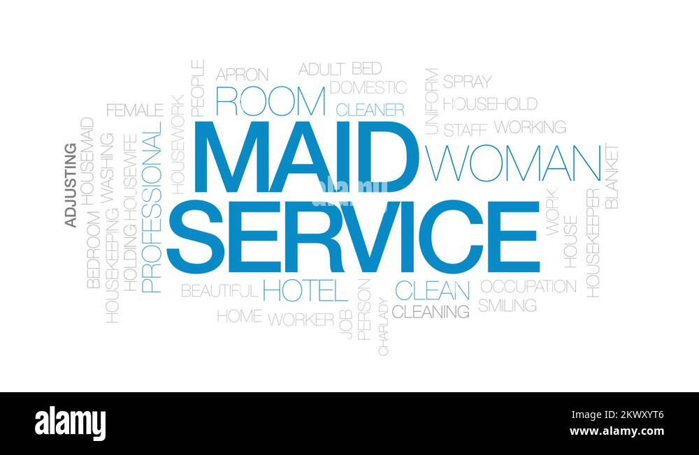Maid service animated word cloud, text design animation. Kinetic ...