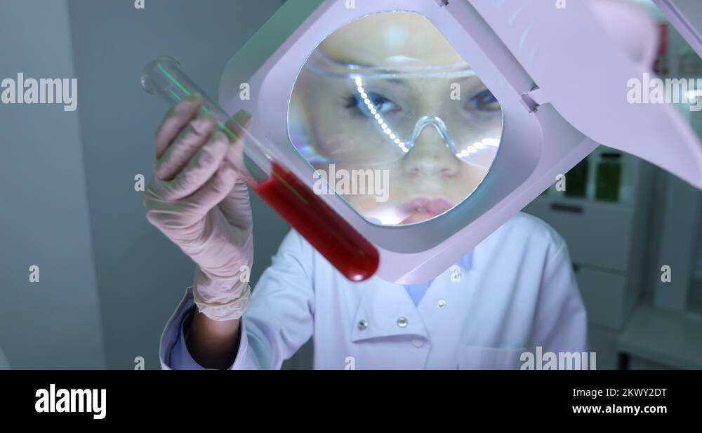 Big Lab Team of Forensics Researchers Analyzing Liquid Samples ...