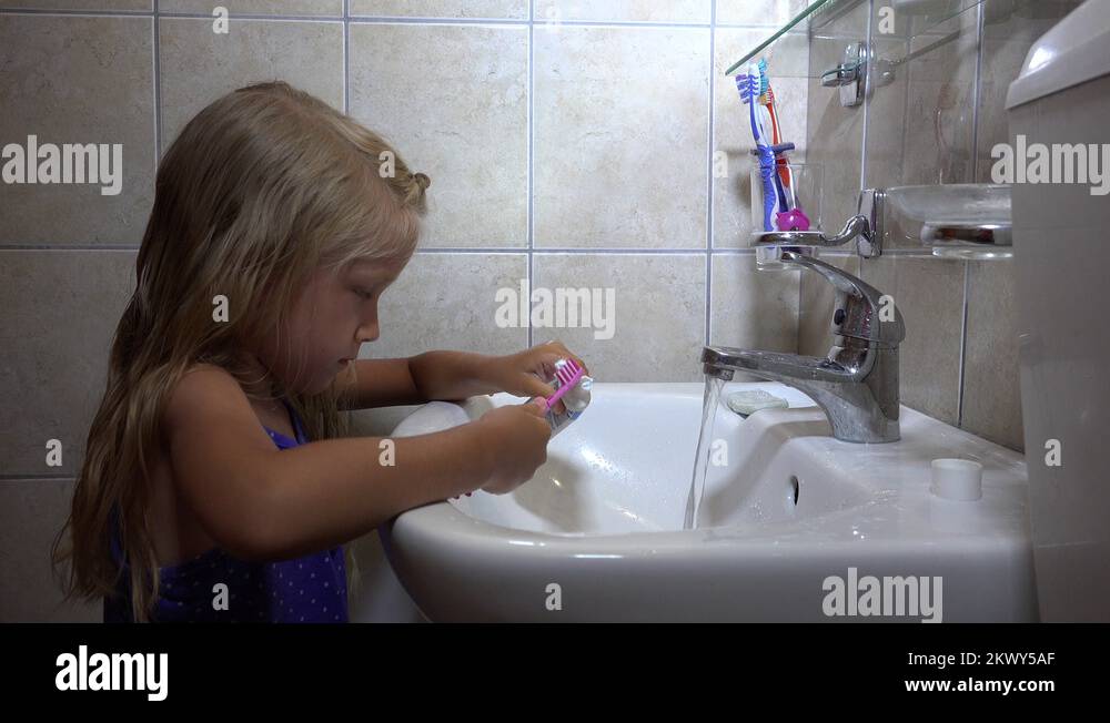 Child brushing teeth sink water Stock Videos & Footage - HD and 4K ...