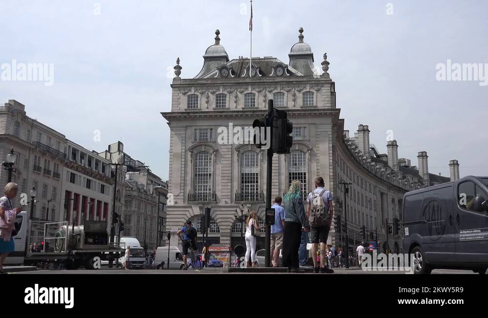 London Traffic at Piccadilly Circus, People Tourists Crossing, Walking Street 4K Stock Video ...