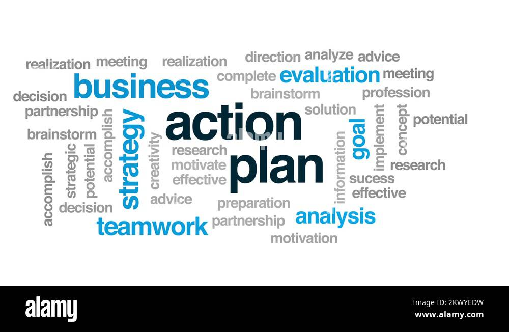 Action plan animated word cloud, text design animation Stock Video ...