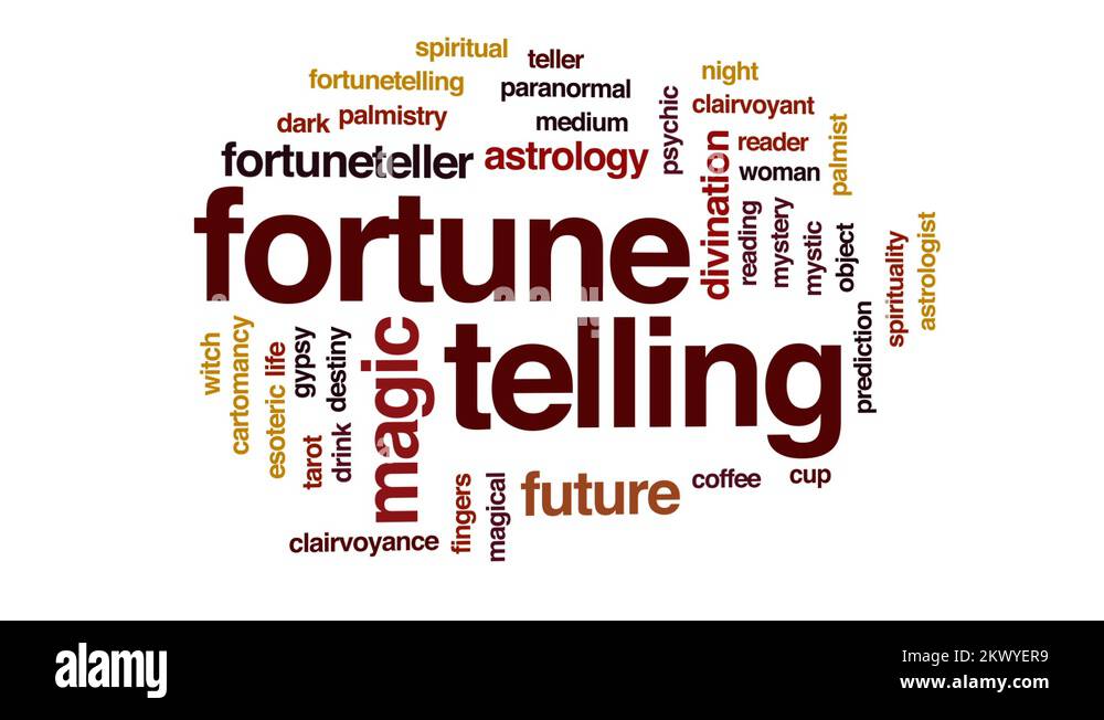 Fortune telling animated word cloud, text design animation Stock Video ...