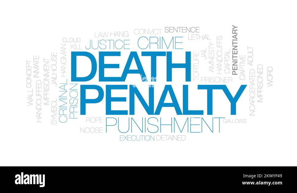 Death penalty animated word cloud, text design animation. Kinetic ...