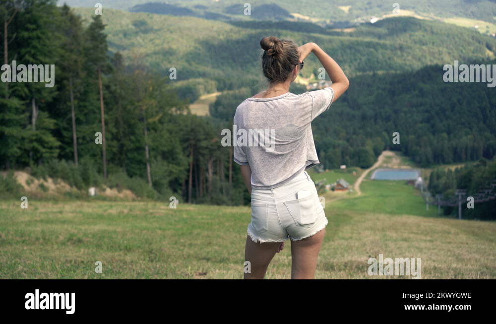 Back view teenage girl standing Stock Videos & Footage - HD and 4K ...