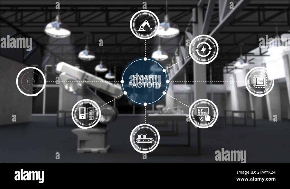 Product to using Robot arm in Smart factory information graphic icon ...