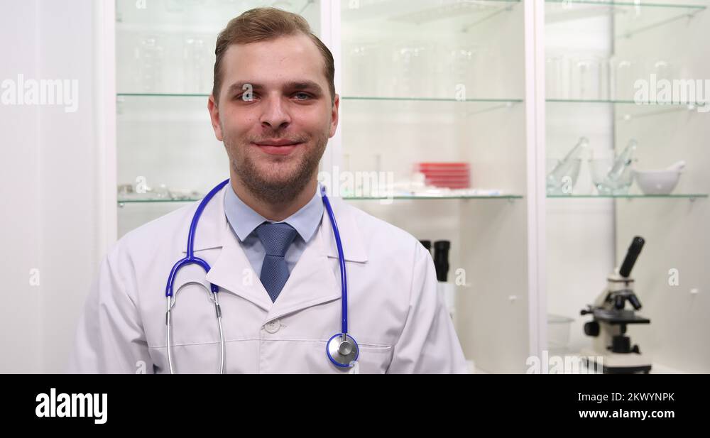Medical Doctor Man Hand Gesture Saluting Posing Smiling Presentation in ...