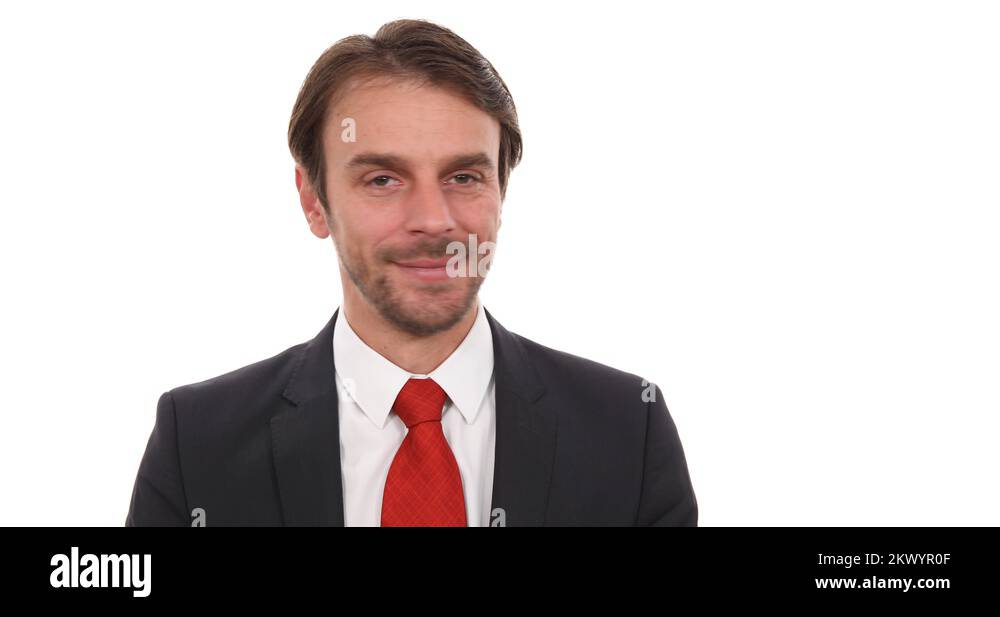 Banker Business Man Negative No Response Posing Smiling Camera Studio ...