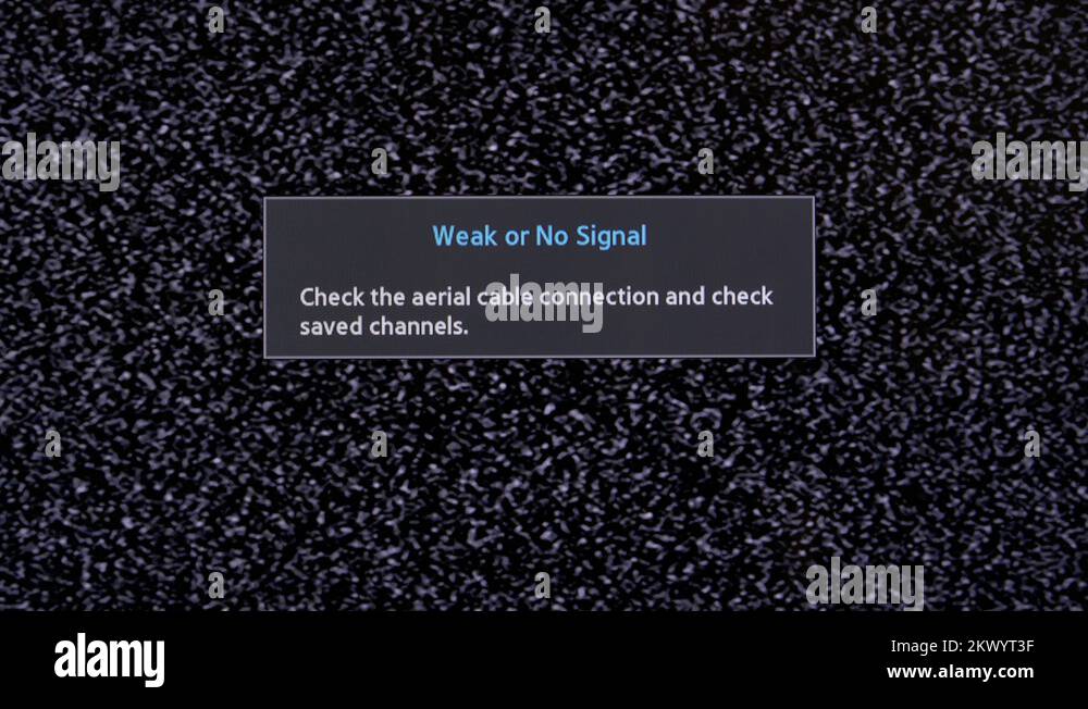 Ungraded: LCD Television Set Displays Static Noise and Message "Weak or ...
