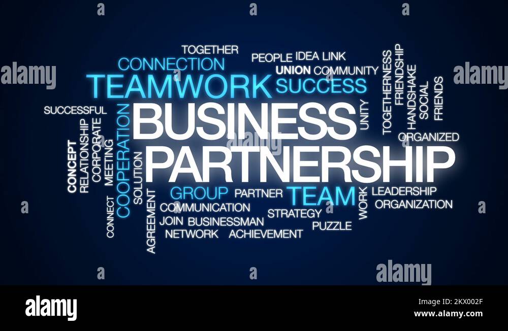 Business partnership animated word cloud, text design animation Stock ...