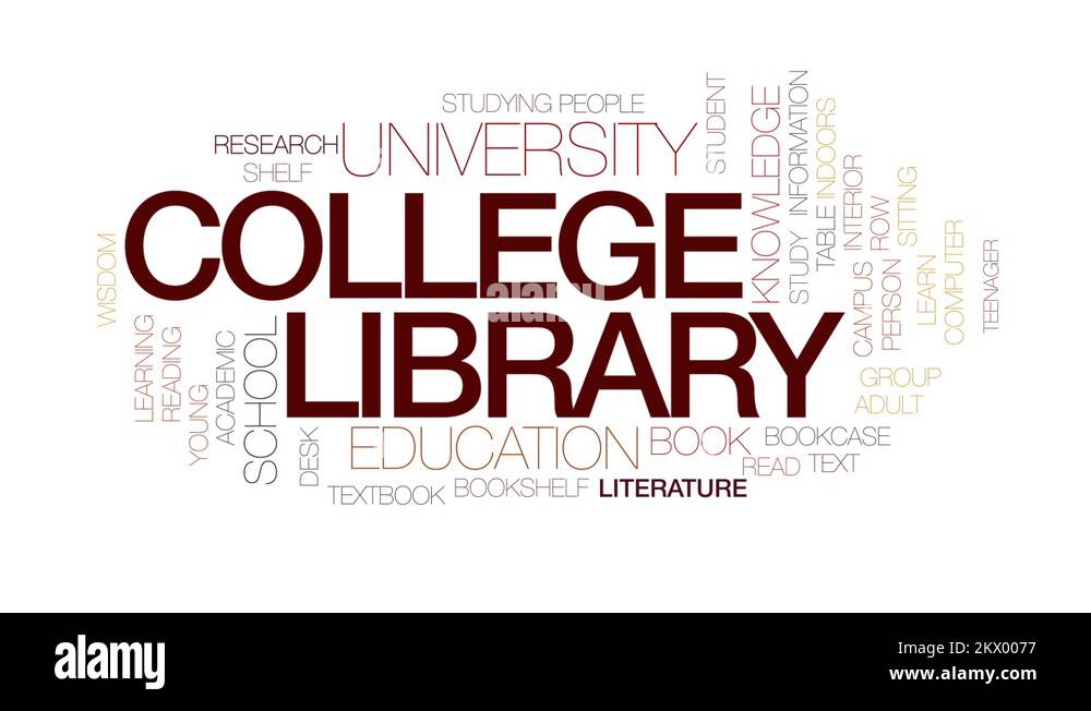 College library animated word cloud, text design animation. Kinetic typography Stock Video ...
