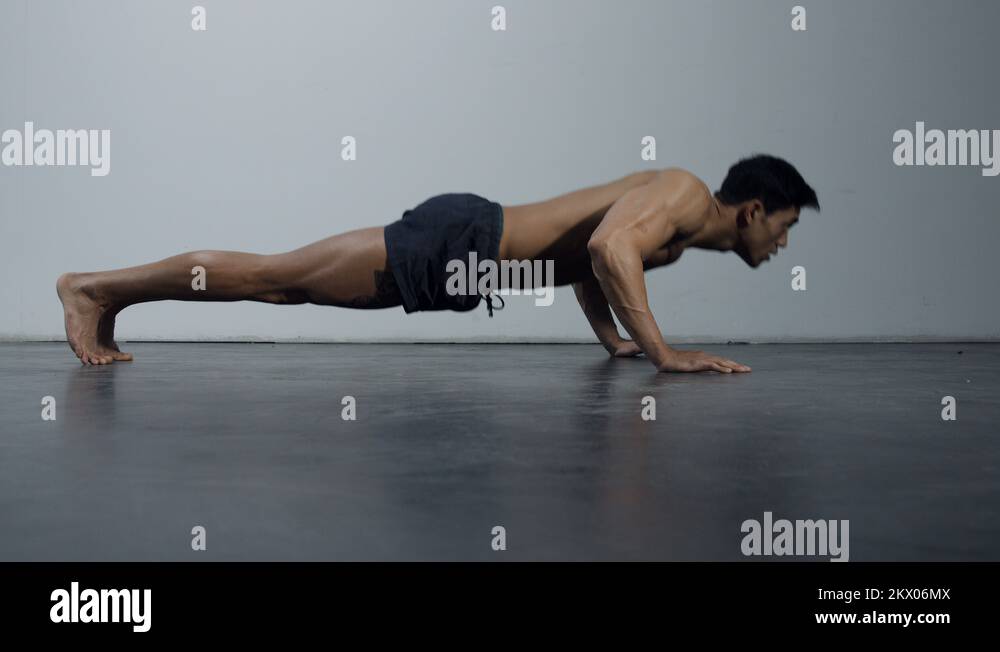 Push-ups full body side view Stock Video Footage - Alamy