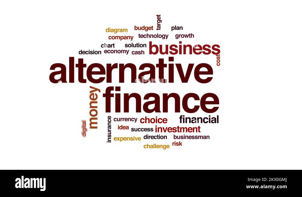 Alternative finance animated word cloud, text design animation Stock ...