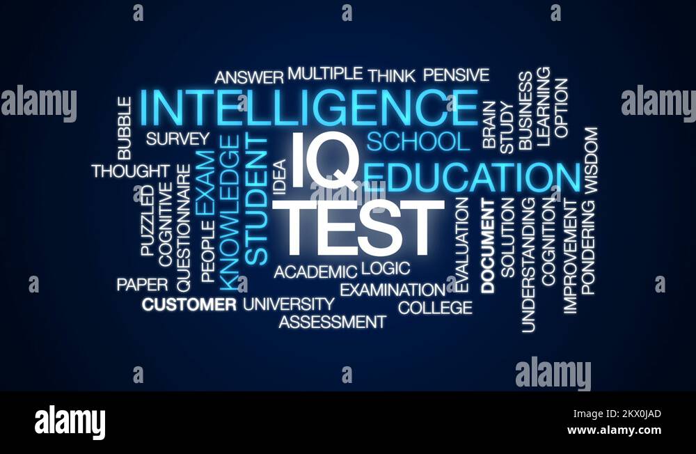 IQ test animated word cloud, text design animation Stock Video Footage ...