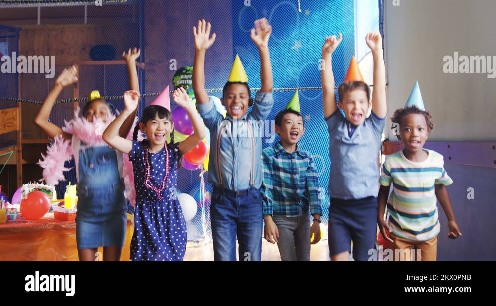 Kids having fun during birthday party 4k Stock Video Footage - Alamy