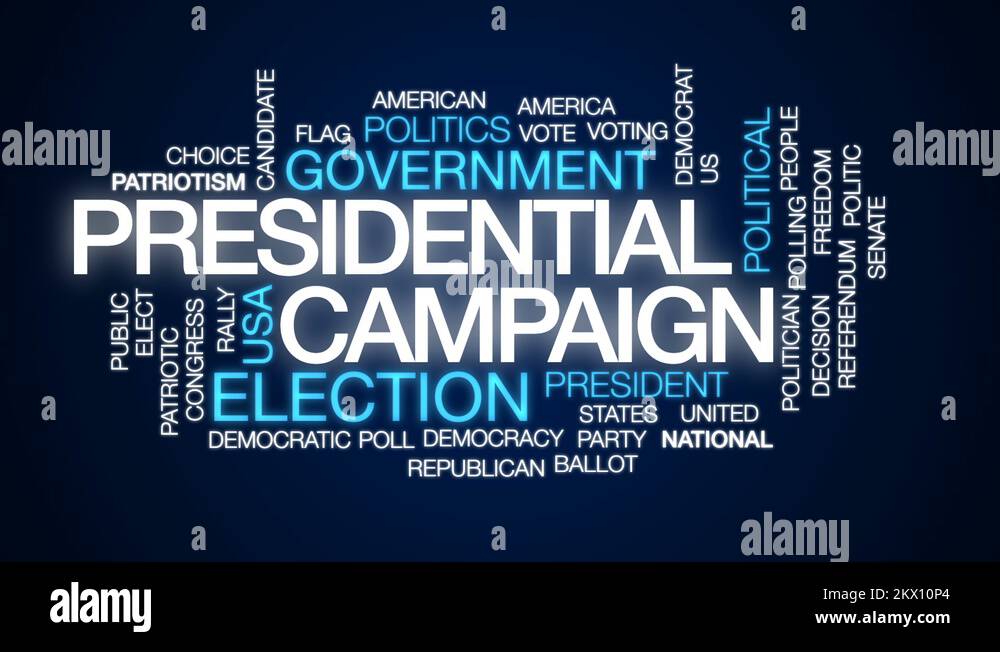 Presidential campaign animated word cloud, text design animation Stock ...