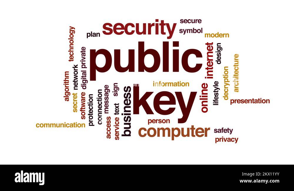 Public key animated word cloud, text design animation Stock Video ...