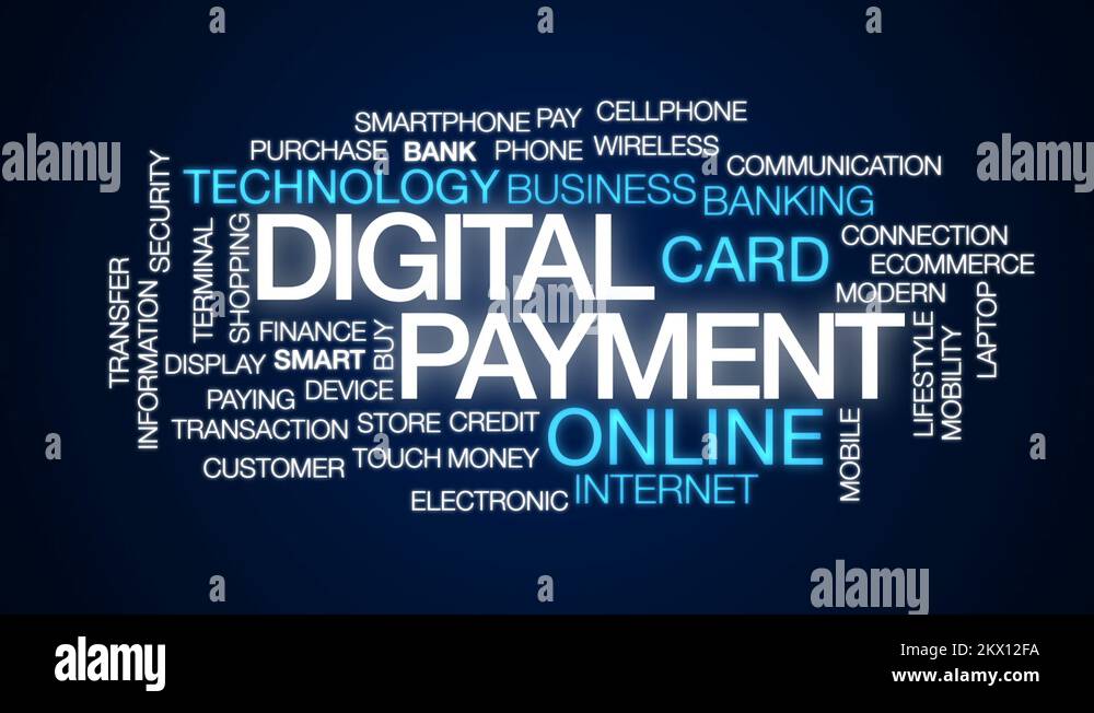 Digital payment animated word cloud, text design animation Stock Video ...