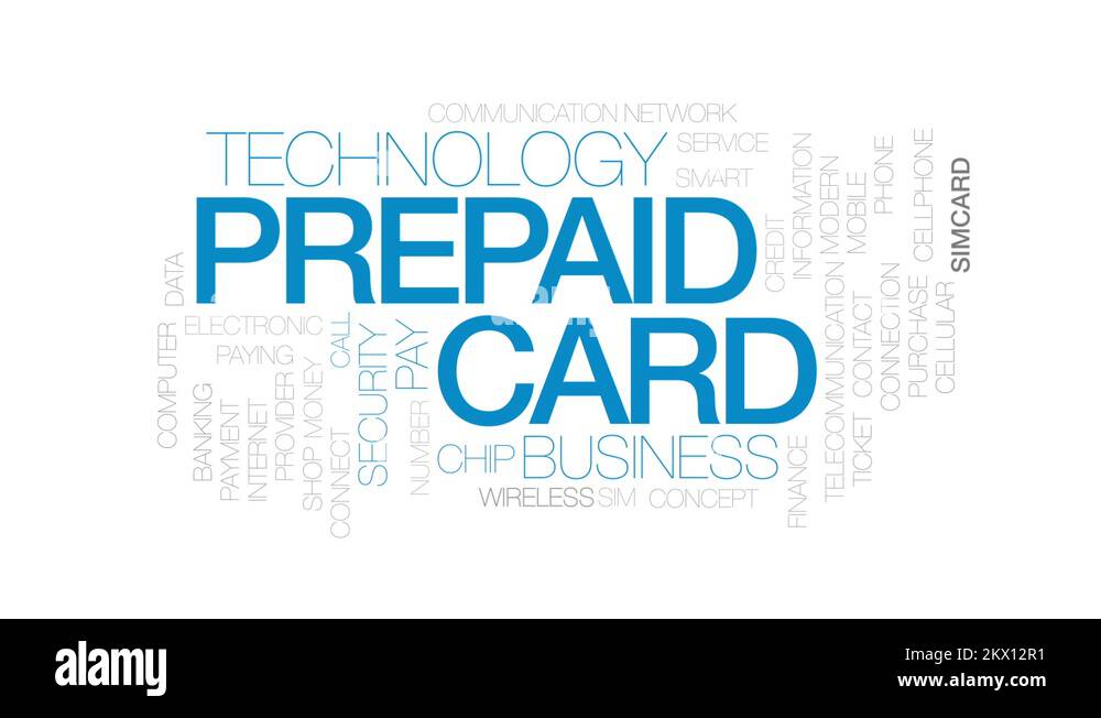 Prepaid card animated word cloud, text design animation. Kinetic ...