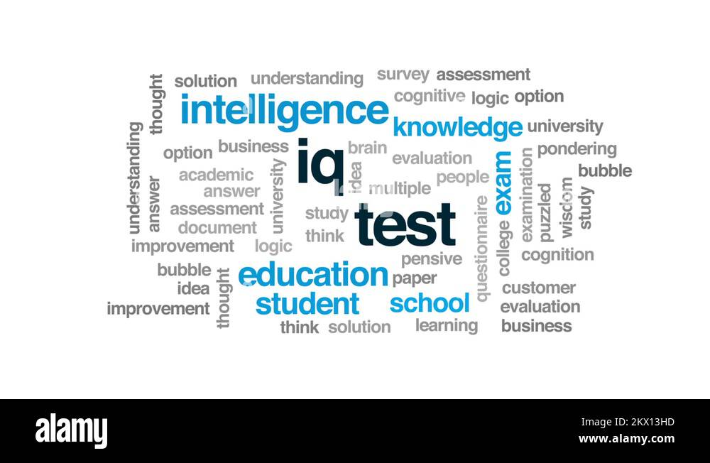 IQ test animated word cloud, text design animation Stock Video Footage ...