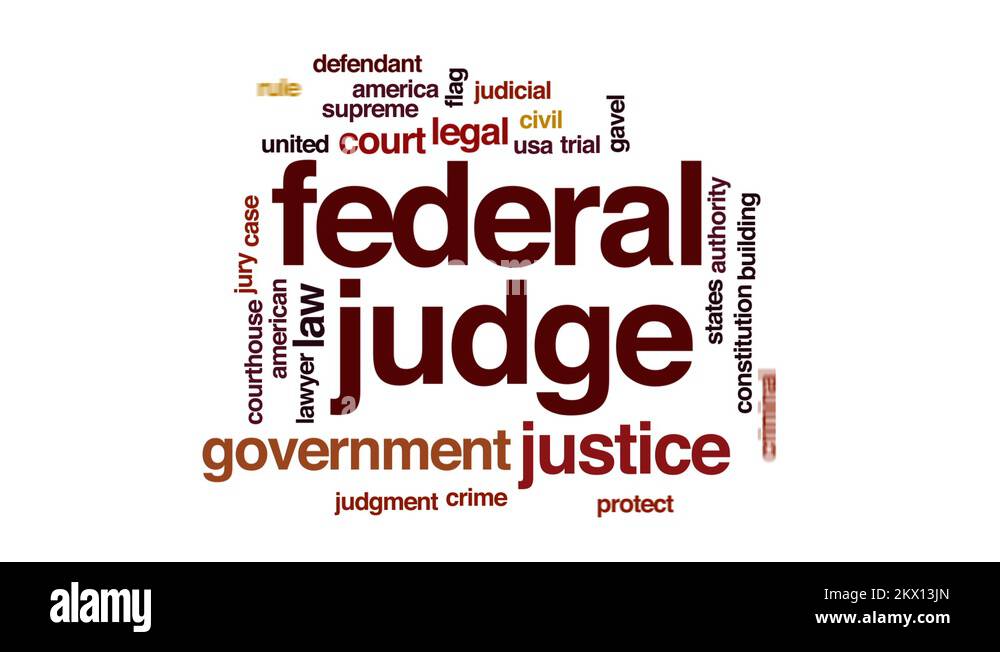 Federal judge animated word cloud, text design animation Stock Video ...
