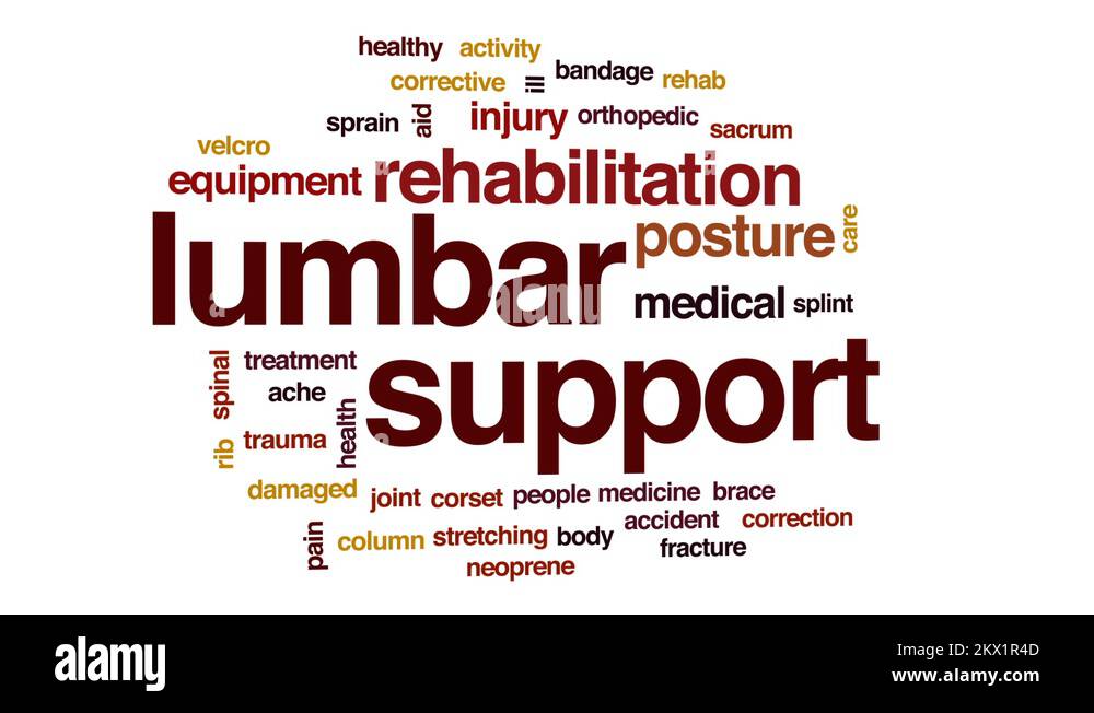 Lumbar support animated word cloud, text design animation Stock Video ...