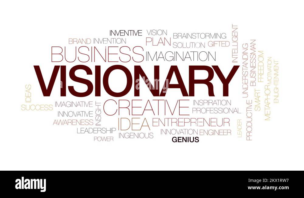 Visionary animated word cloud, text design animation. Kinetic ...