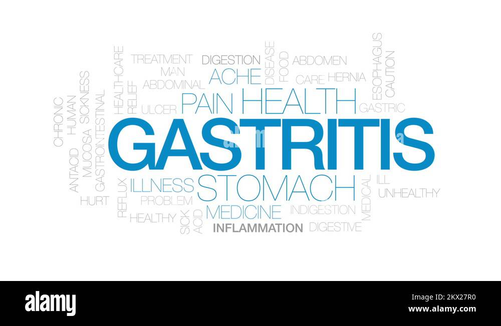 Gastritis animated word cloud, text design animation. Kinetic ...