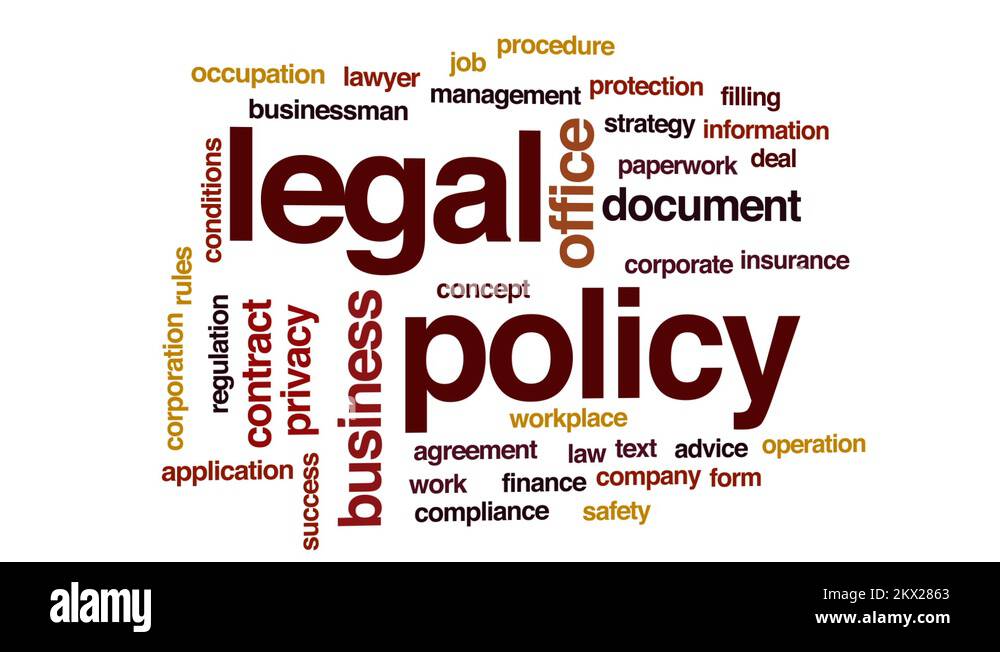 Legal policy animated word cloud, text design animation Stock Video ...