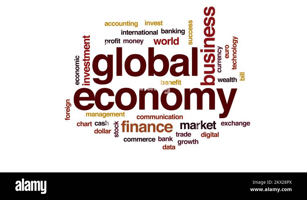 Global economy animated word cloud, text design animation Stock Video ...