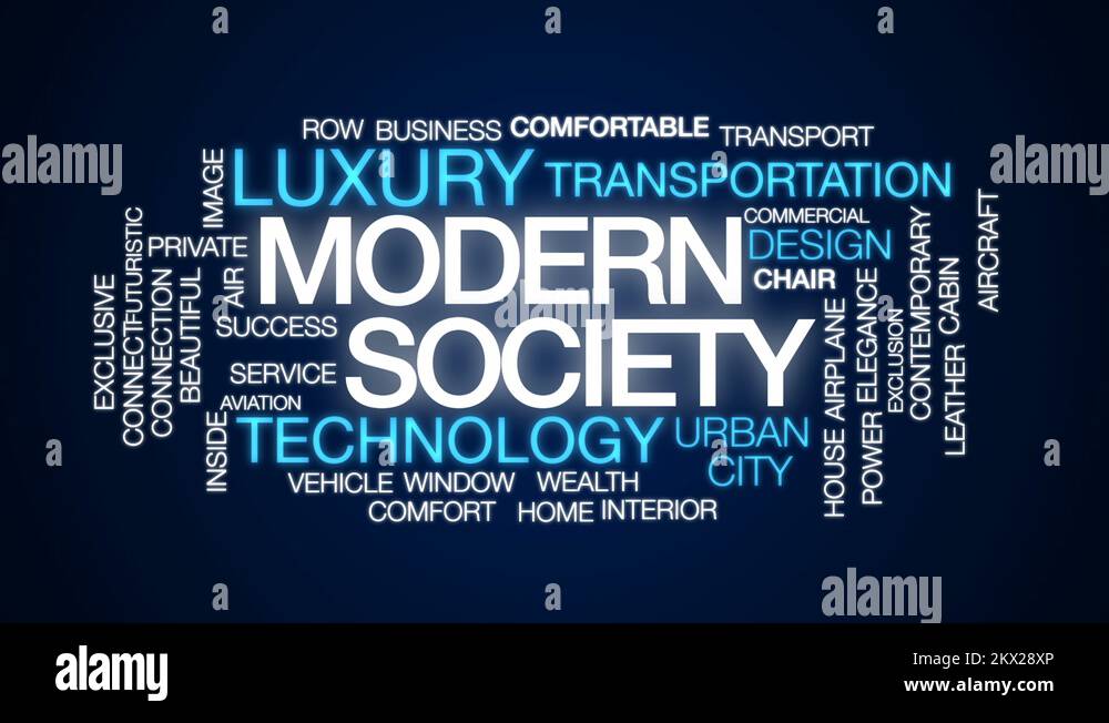 Modern society animated word cloud, text design animation Stock Video ...