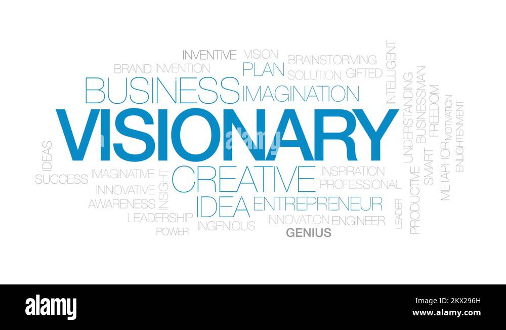 Visionary animated word cloud, text design animation. Kinetic ...