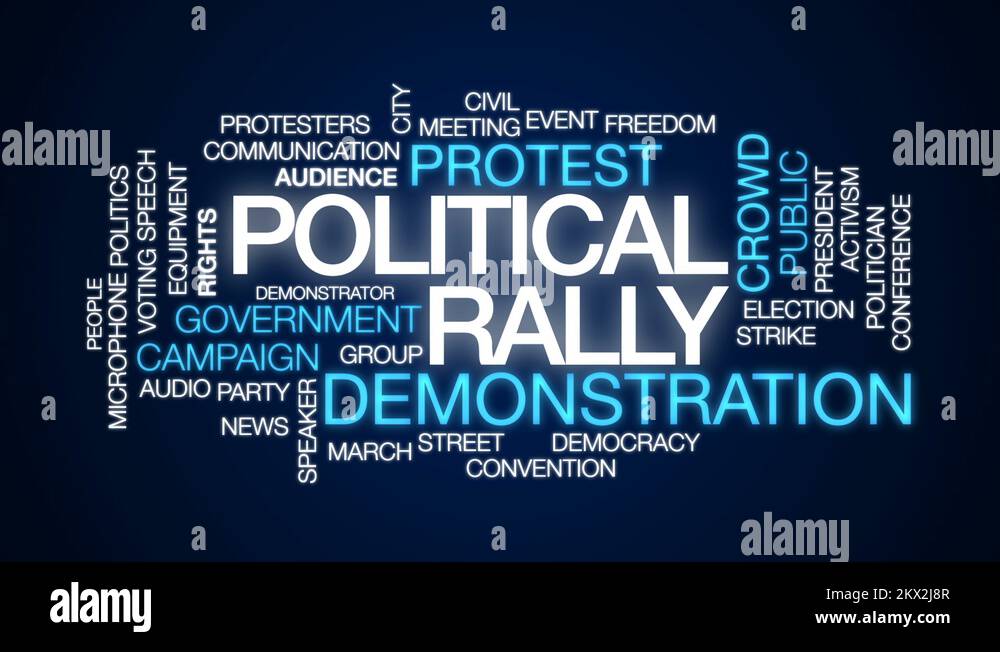Political rally animated word cloud, text design animation Stock Video ...