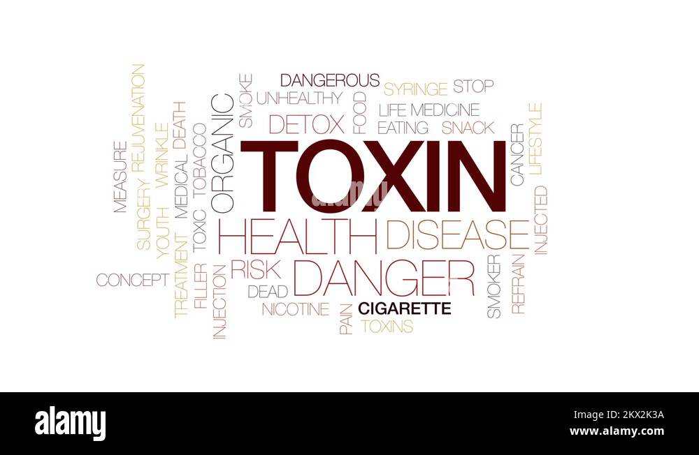 Toxin animated word cloud, text design animation. Kinetic typography ...