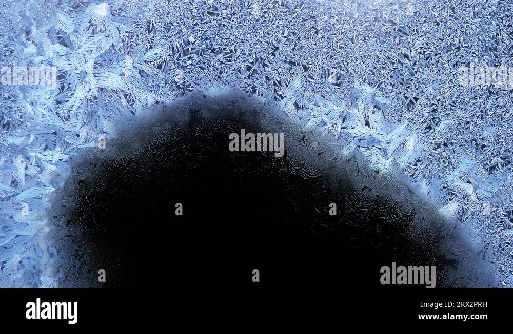 Beautiful frozen window melting animation from bottom to top Stock ...