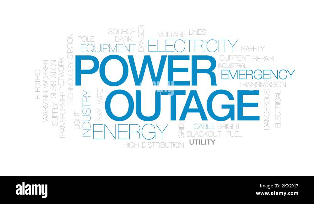 Power outage animated word cloud, text design animation. Kinetic ...