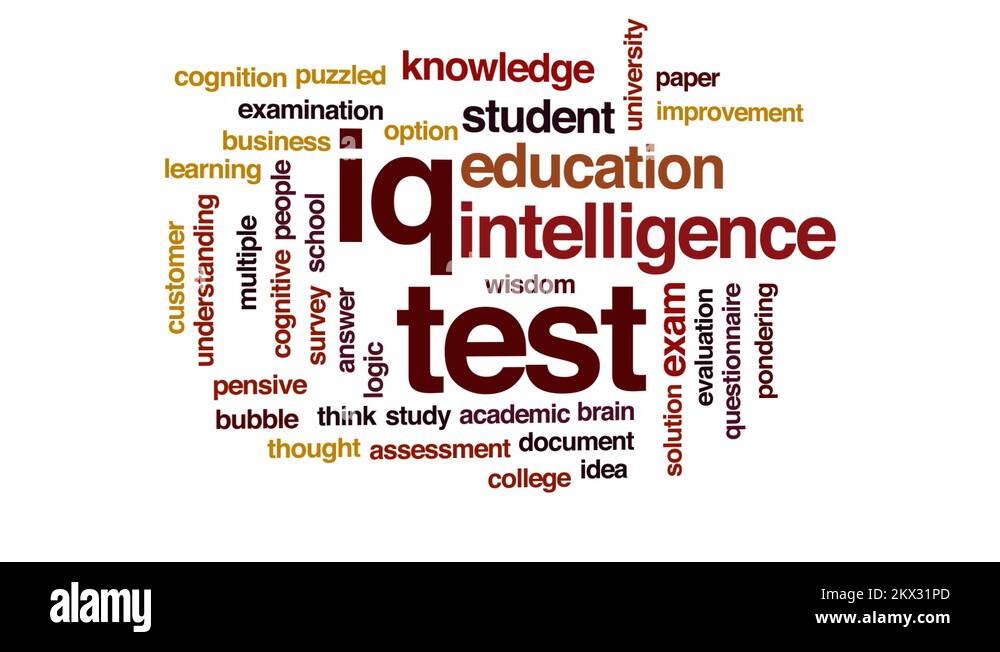 IQ test animated word cloud, text design animation Stock Video Footage ...