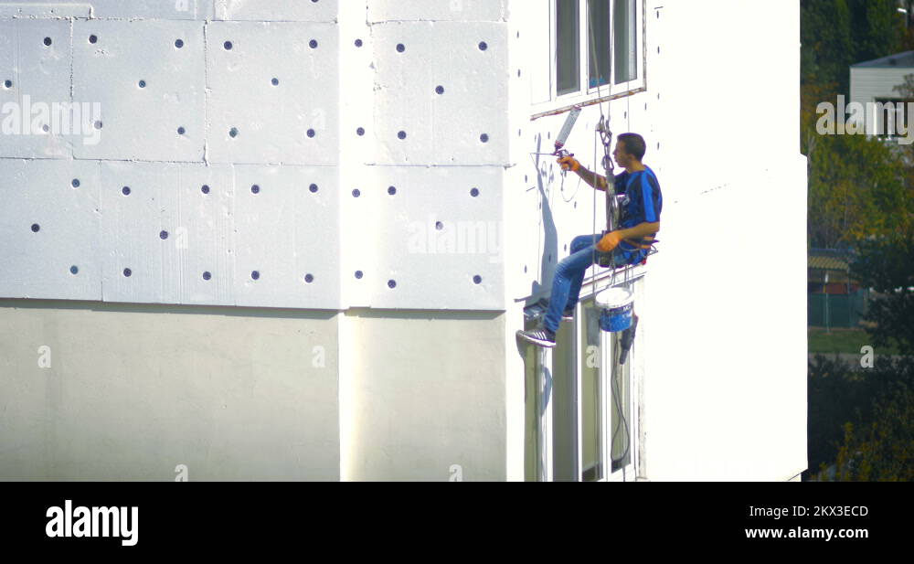 High rise building construction worker Stock Videos & Footage - HD and ...