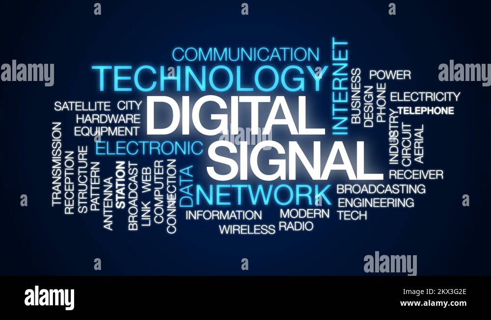 Digital signal animated word cloud, text design animation Stock Video ...