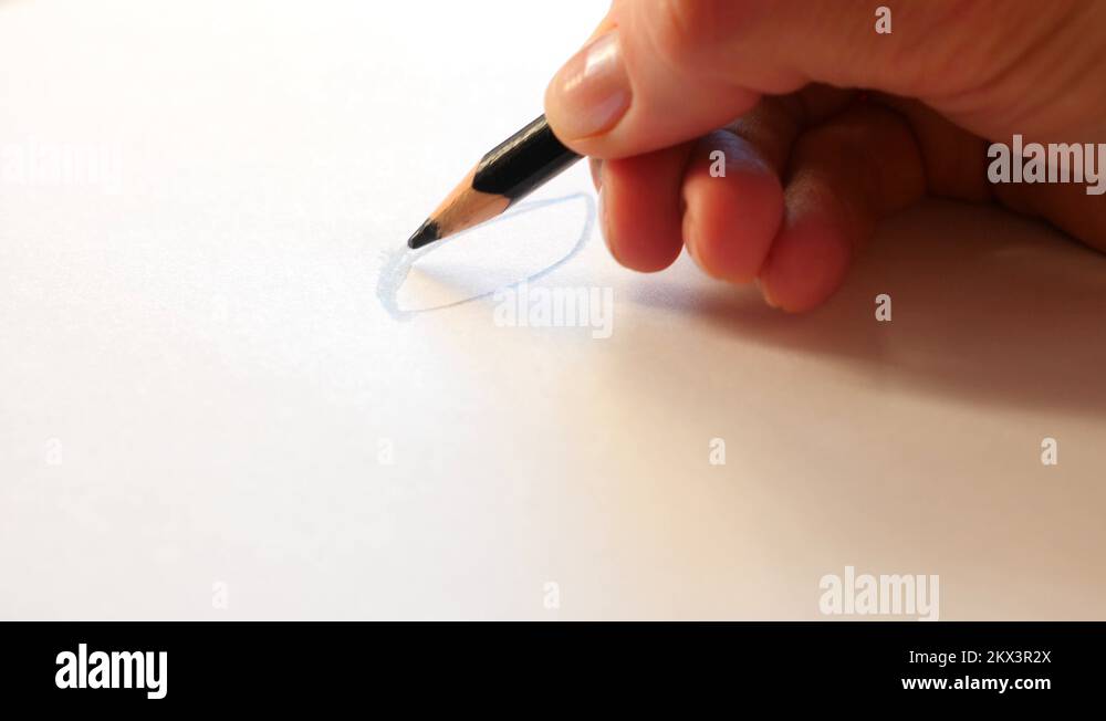 Artists draw a human pencil with a wooden pencil. 4k, slow motion ...