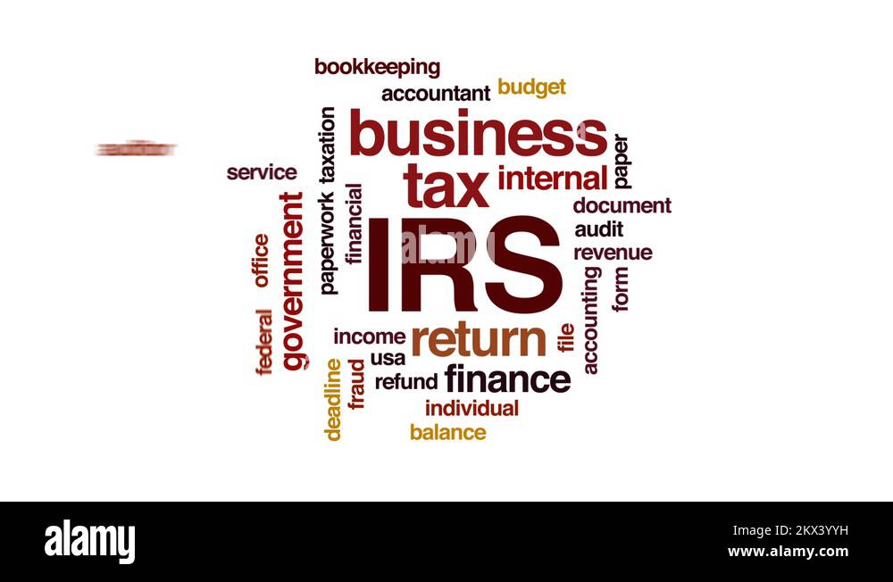 IRS animated word cloud, text design animation Stock Video Footage - Alamy