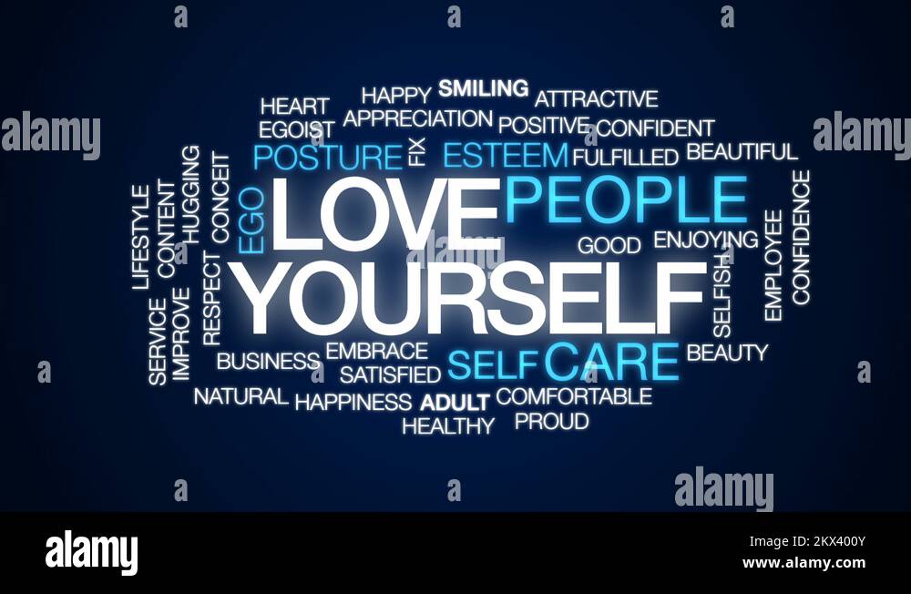 Love yourself animated word cloud, text design animation Stock Video ...
