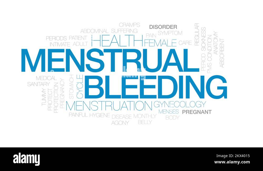 Menstrual bleeding animated word cloud, text design animation. Kinetic ...